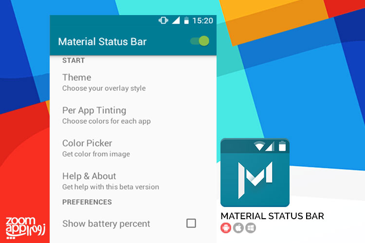 اپلیکیشن Material Status Bar: تغییر استاتوس بار و پنل نوتیفیکیشن به ...