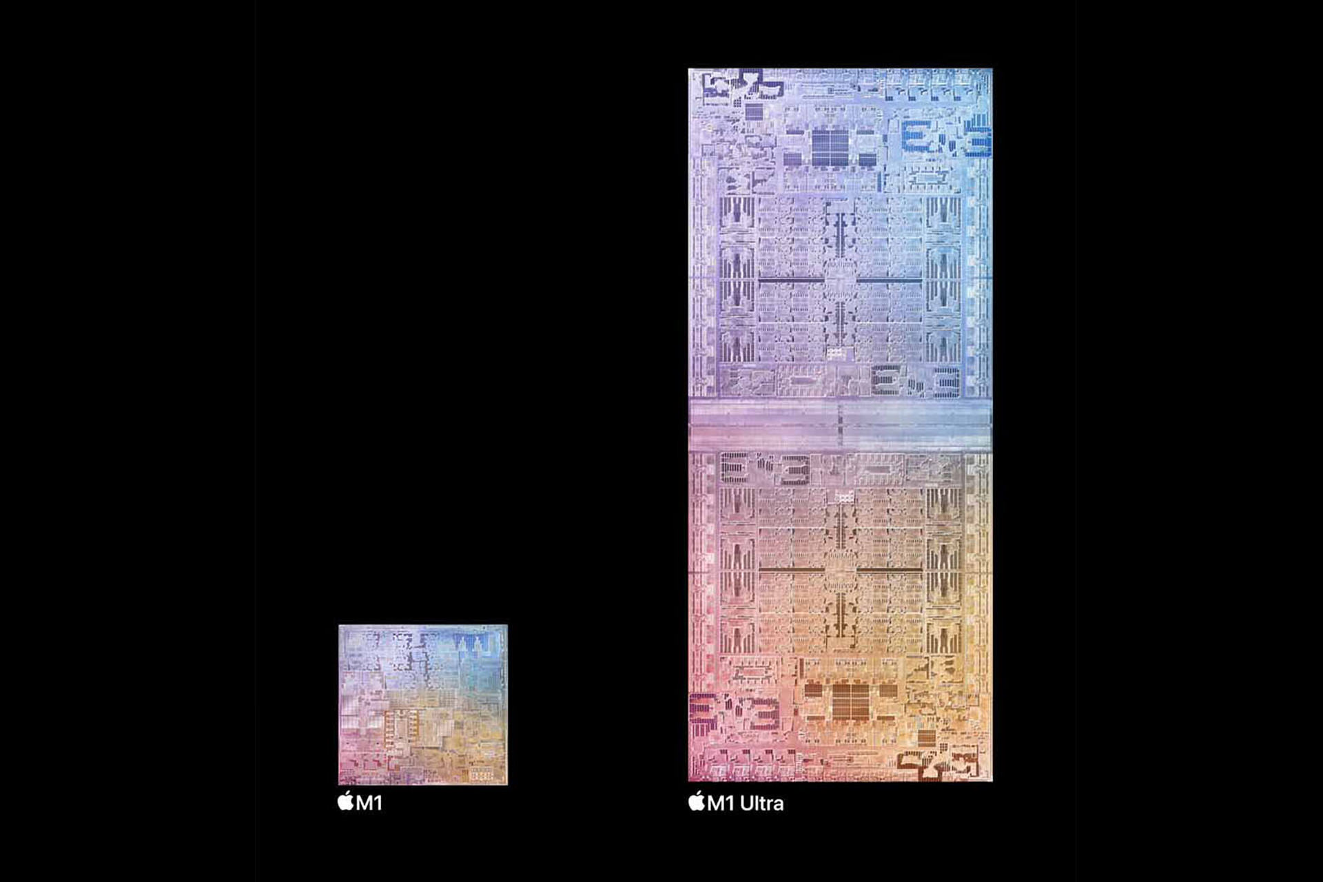 تراشه M1 Ultra اپل هشت برابر بزرگ‌تر از M1 است