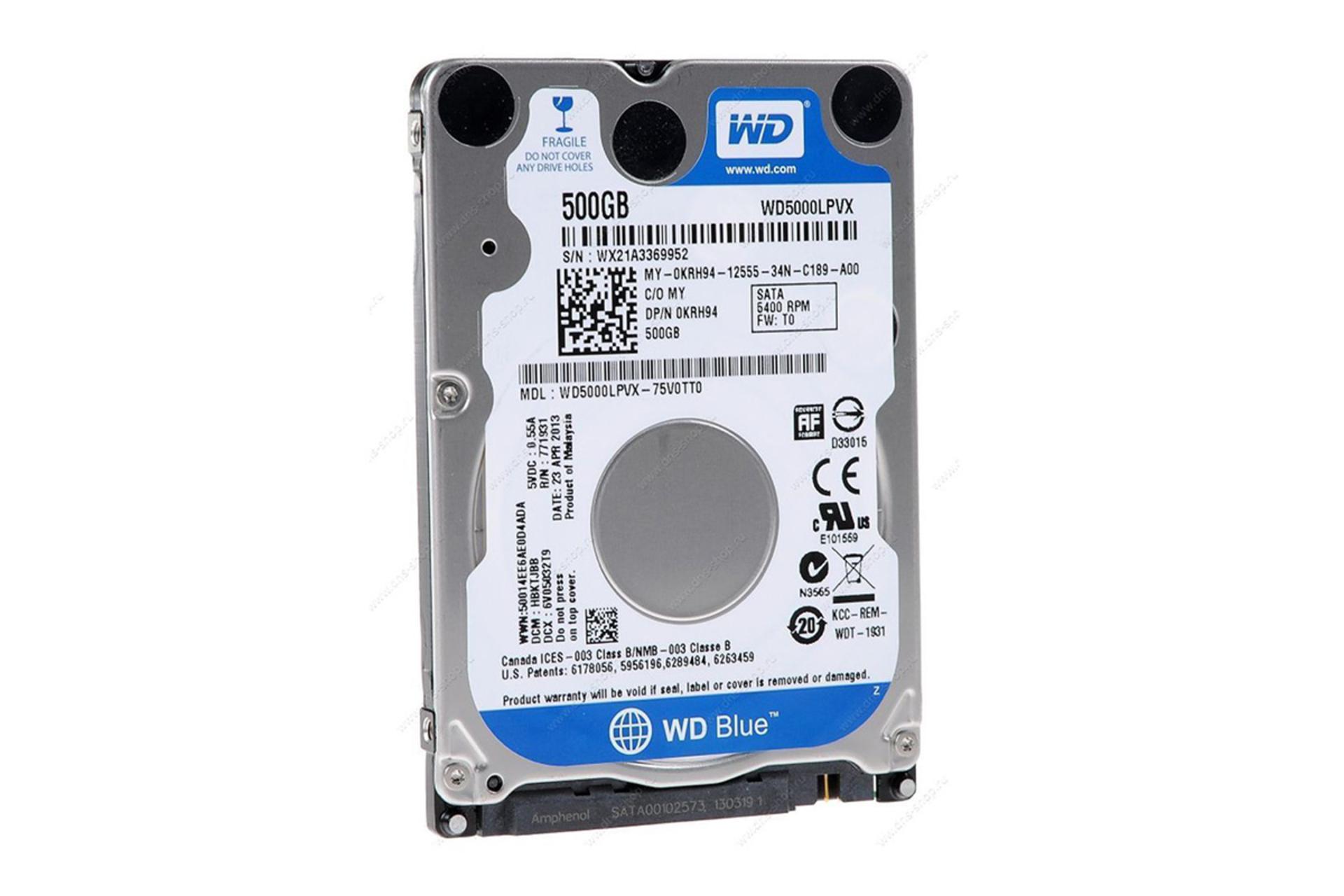 قیمت هارد وسترن دیجیتال Blue WD5000LPVX ظرفیت 500 گیگابایت