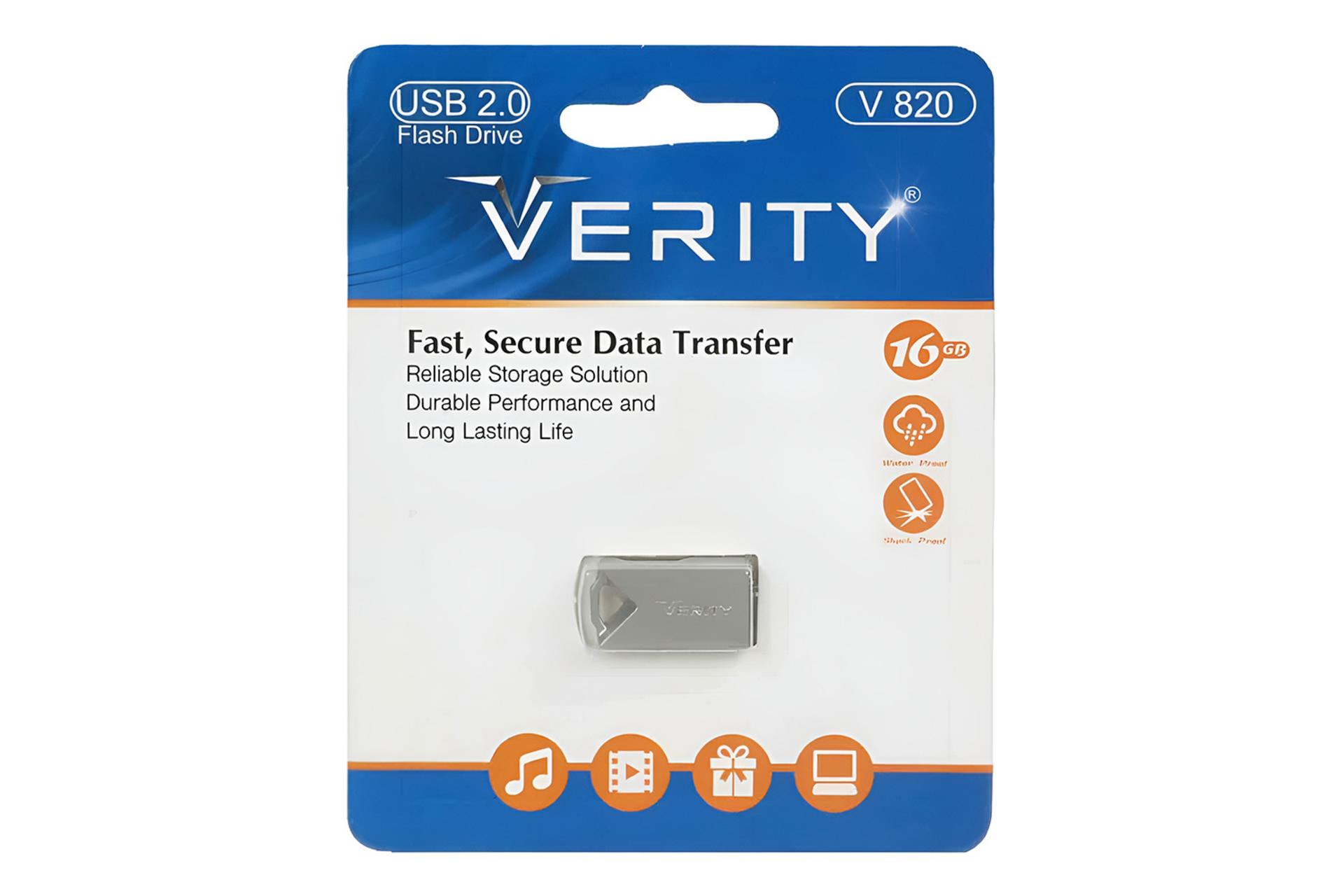 قیمت فلش مموری وریتی مدل V 820 ظرفیت 16 گیگابایت USB 2.0