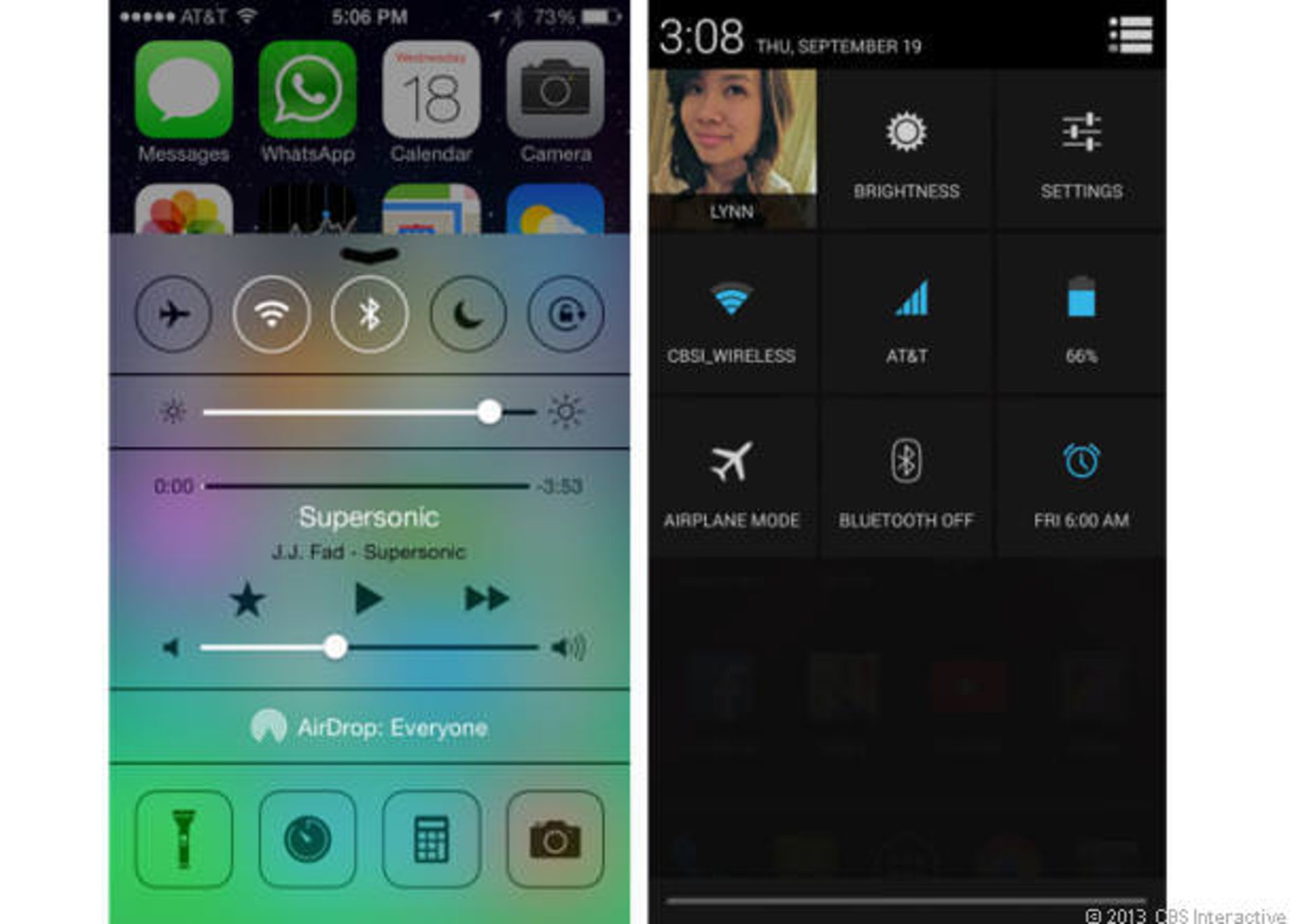 مقایسه «Control Center» در iOS 7 با «Quick Settings» در اندروید - زومیت